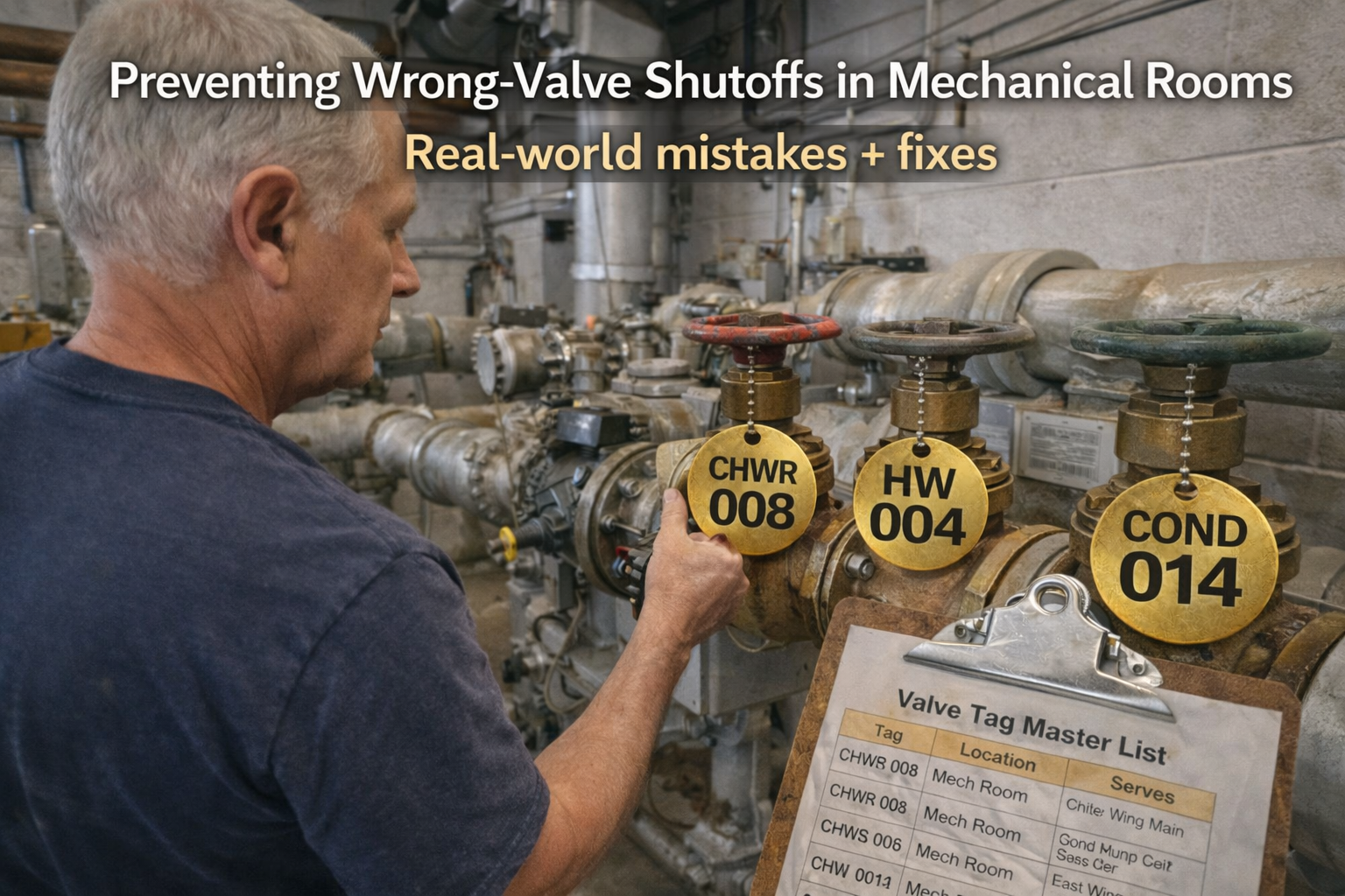 Preventing Wrong-Valve Shutoffs in Mechanical Rooms