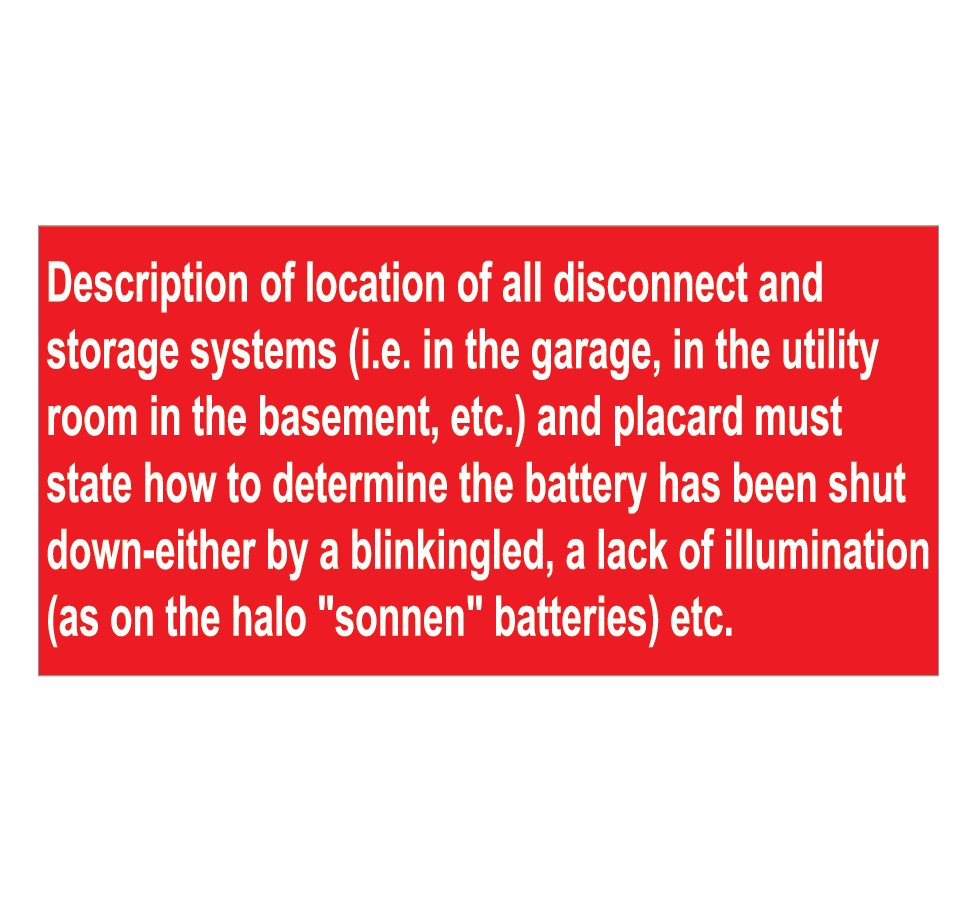 3x1.5 Description on Location, Plastic Solar Labels, PV-516