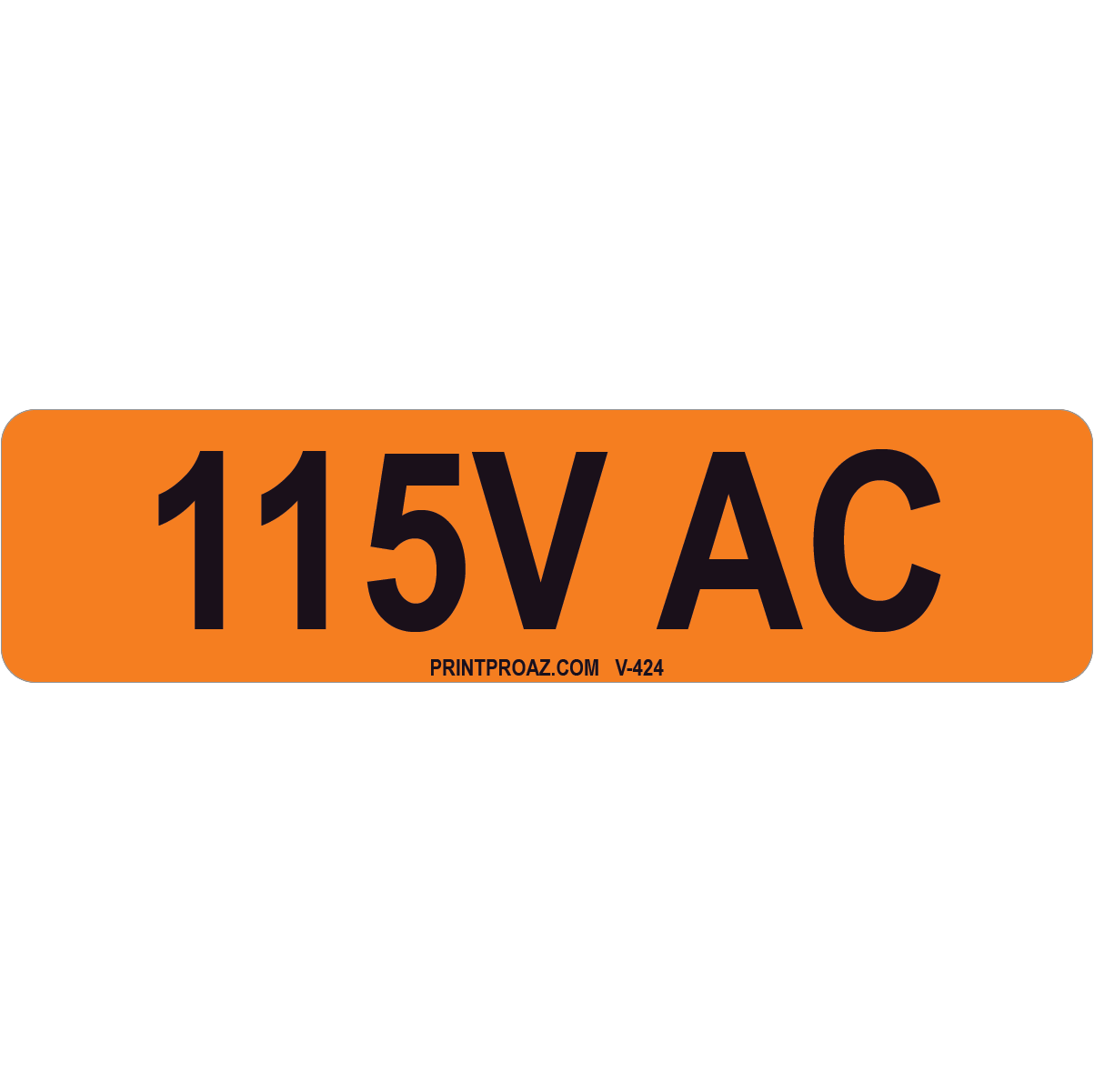 115V AC Solar Label Vinyl 4x1 | NEC Solar Label | PrintProAZ