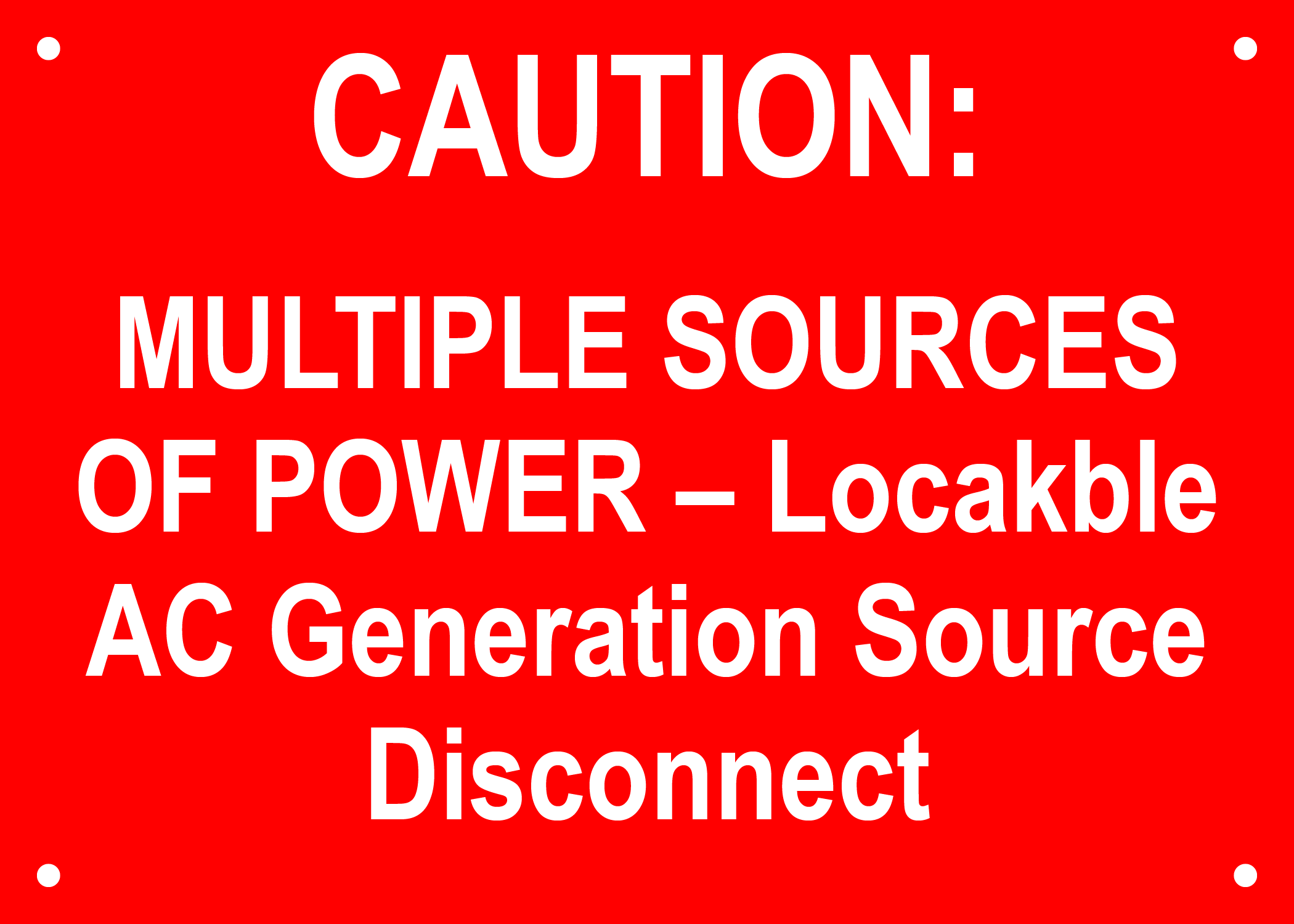 7x5 Caution: Multiple Sources of Power, Plastic Solar Labels, PV-499