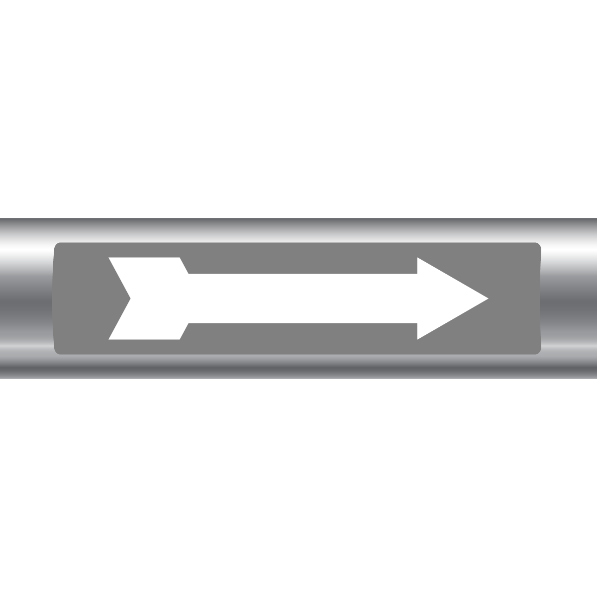 Gray/White Arrow Label | ANSI Pipe Marker | PrintProAZ
