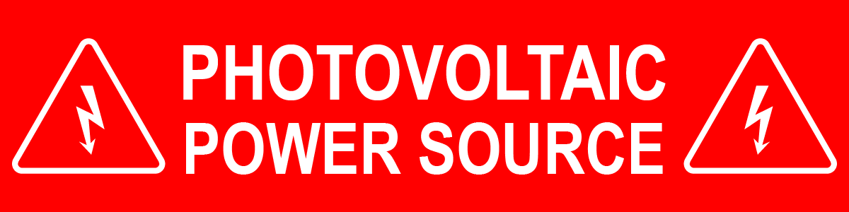 1X4 Photovoltaic Power Source PV-340 Plastic Solar Labels