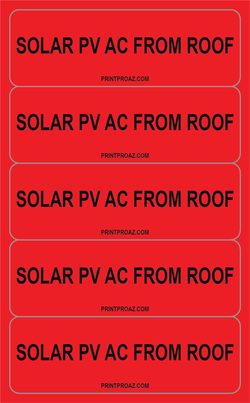 1x3x5 Solar PV AC from Roof V-549 Decal