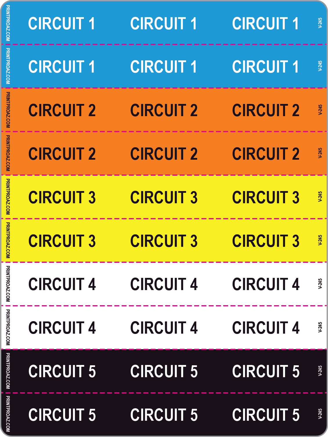 3.75x5 Electrical Identification Label Set Vinyl V-245 Decal