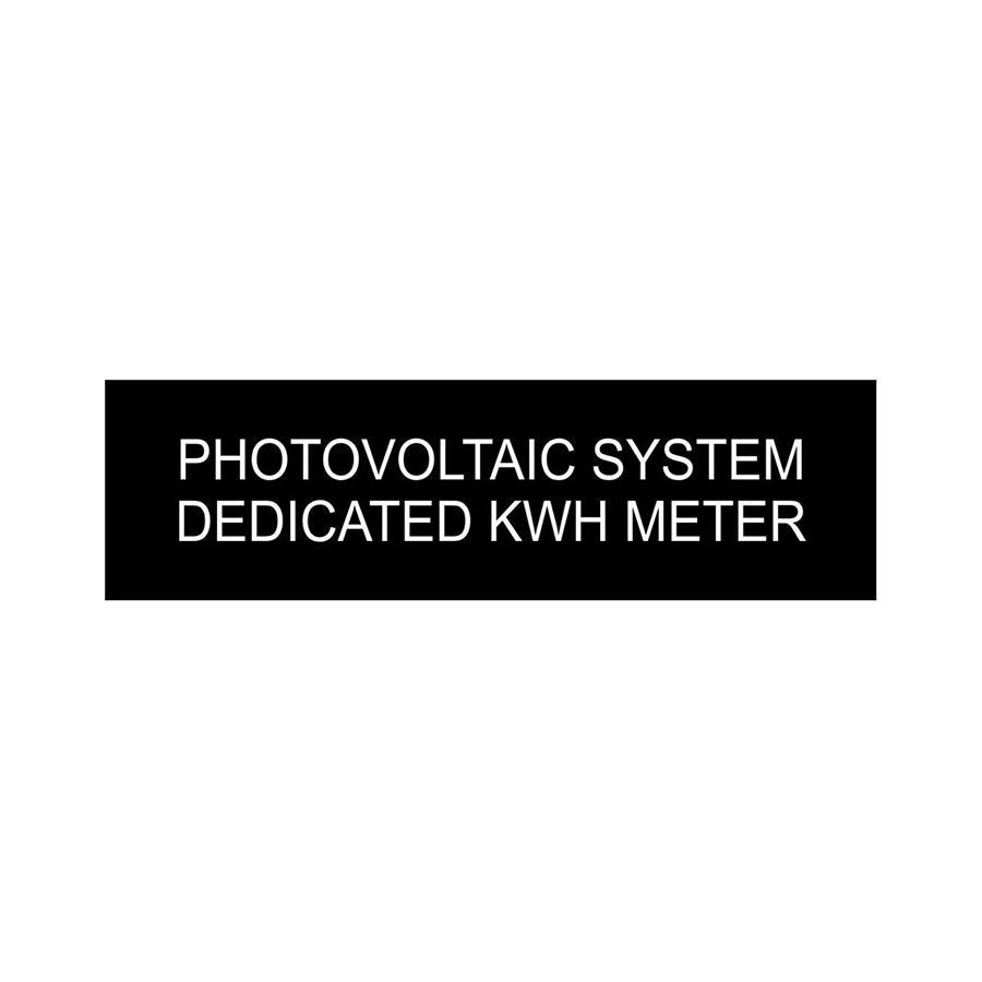 3.5x1 Photovoltaic System Dedicated KWH Meter, Plastic Solar Labels, P