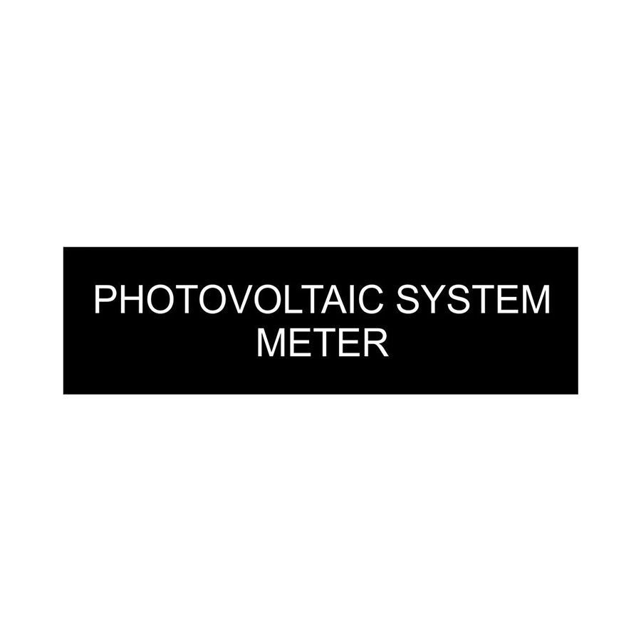 3.5x1 Photovoltaic System Meter - Black Background with White Text, Pl