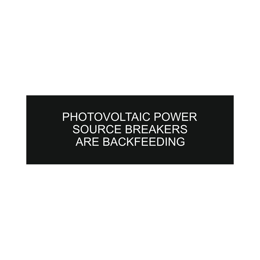 3x1 Photovoltaic Power Source Breakers Are Backfeeding, Plastic Solar