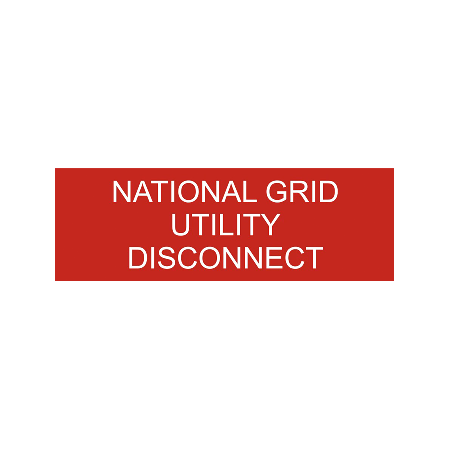 1x3, National Grid Utility Disconnect PV-262 Plastic – Print Pro AZ